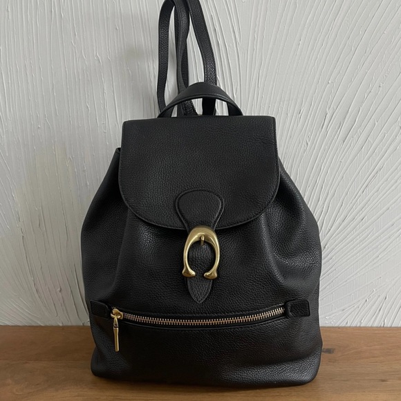 Coach | Bags | Coach Black Leather Evie Backpack Bag Tote Crossbody C ...